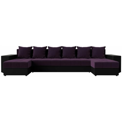 П-образный диван Дубай, фиолетовый; черный