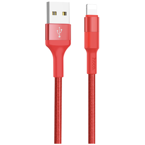 Кабель Hoco Кабель USB - 8 pin FaisON HX26 Xpress, 1.0 м, 2.4A, цвет: чёрный, красная вставка, 1 м, 1 шт., красный
