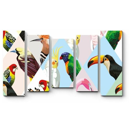 Модульная картина Тропические птицы140x84