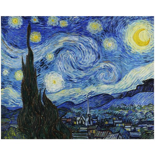 Постер / Плакат / Картина Ван Гог - Звездная ночь 40х50 см в раме