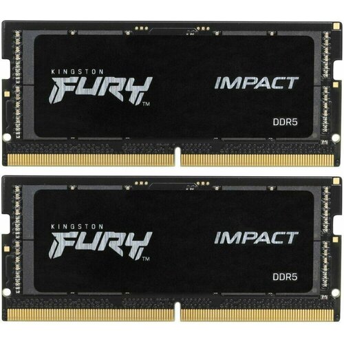 Оперативная память 64Gb DDR5 5600MHz Kingston Fury Impact SO-DIMM (2x32Gb KIT) (KF556S40IBK2-64)