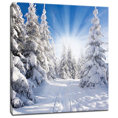 Картина Уютная стена "Зимний солнечный пейзаж" 60х60 см