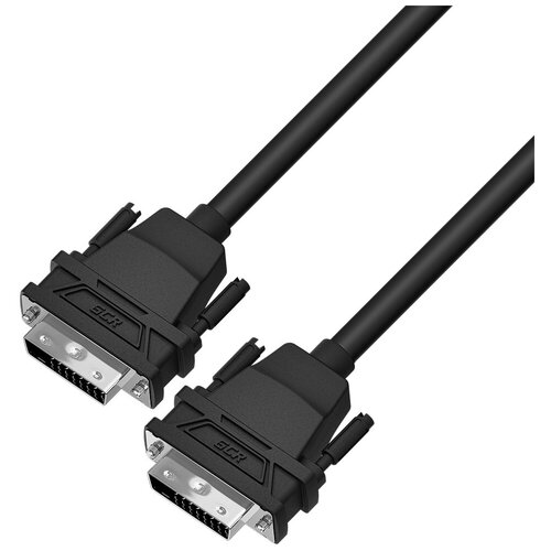 GCR Кабель 1.0m DVI-D, черный, OD 8.5mm, 28 AWG, DVI/DVI, 25M/25M, двойной экран