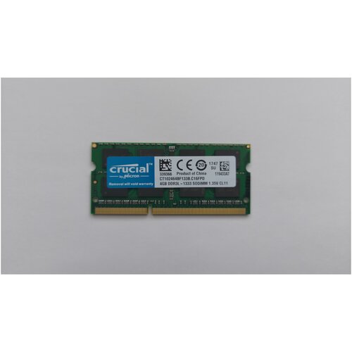 Оперативная память CRUCIAL DDR3L 4 ГБ 1333 MHz SO-DIMM PC3L-10600U 1x4 ГБ (CT102464BF133B.4g) для ноутбука