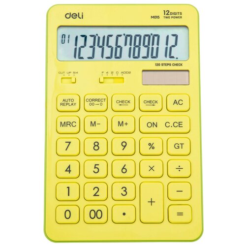 Deli Калькулятор настольный Touch EM01551, желтый 12-разр.