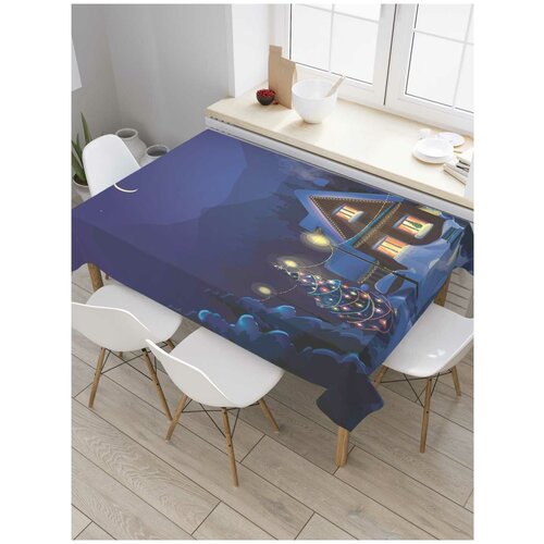Скатерть прямоугольная JoyArty на кухонный стол "Праздничный вечер" из оксфорда, 180x145 см