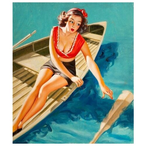 Постер на холсте Девушка в лодке 40см. x 47см.
