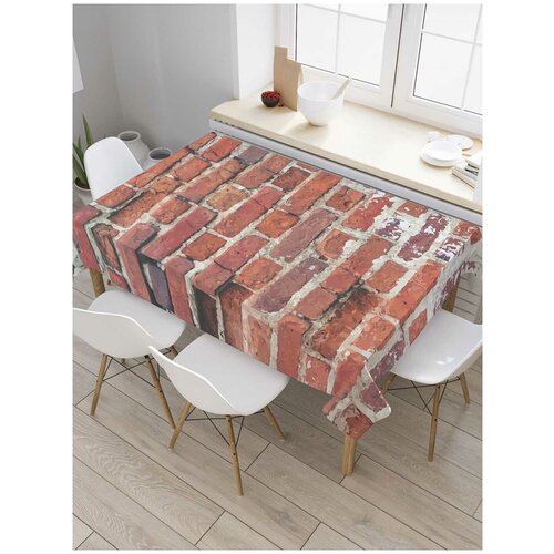 Скатерть прямоугольная JoyArty на кухонный стол "Старинная стена" из оксфорда, 120x145 см