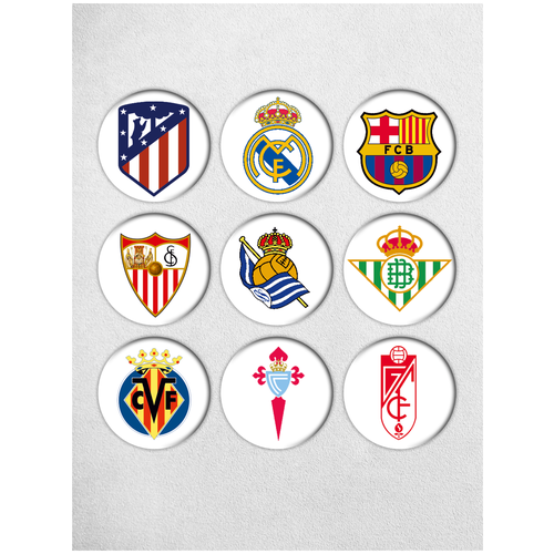 Набор из 9 значков 5 см Футбол Испания / Значки