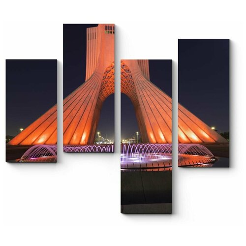 Модульная картина Ночной вид на башню свободы в Тегеране134x126