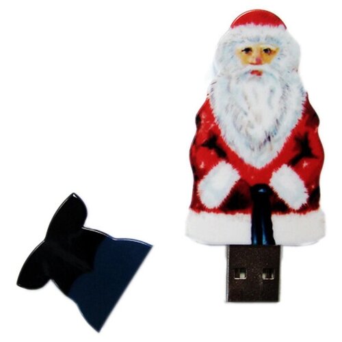 Пластиковая флешка «Дед Мороз» (128 Гб / GB USB 2.0 Белый Santa)
