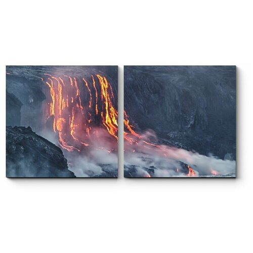 Модульная картина Гавайский вулкан 130x65