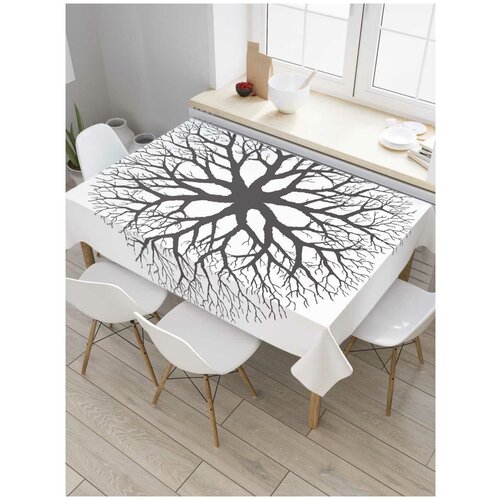 Скатерть прямоугольная JoyArty на кухонный стол "Древо узоров" из оксфорда, 120x145 см