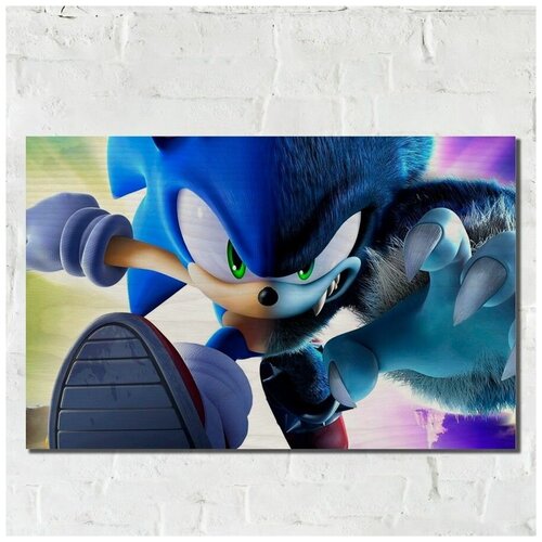 Картина интерьерная на дереве игра Sonic Unleashed (Соник Унлеашед) - 11994