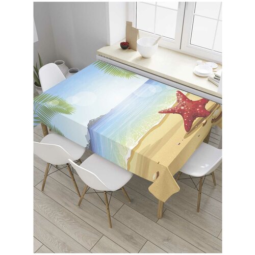 Скатерть прямоугольная JoyArty на кухонный стол "Звездное тепло" из оксфорда, 180x145 см