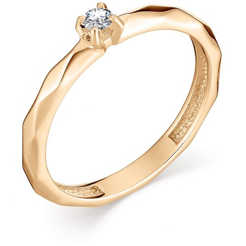 Кольцо помолвочное АЛЬКОР, красное золото, 585 проба, бриллиант, размер 16.5