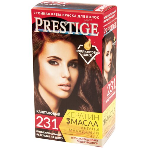 VIP's Prestige Бриллиантовый блеск стойкая крем-краска для волос, 231 каштановый, 100 мл