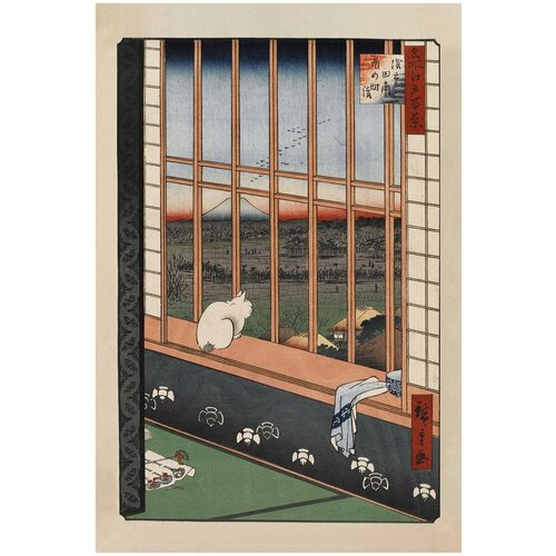 Постер / Плакат / Картина Японская кошка 40х50 см в подарочном тубусе