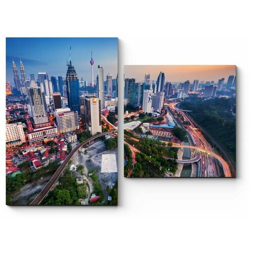 Модульная картина Сплетение дорог у Куала-Лумпур100x75