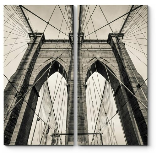 Модульная картина Бруклинский мост, винтаж 100x100