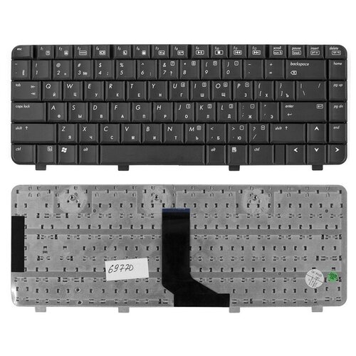 Клавиатура для ноутбука HP Pavilion HP DV2000, V3000 Series. Плоский Enter. Чёрная, без рамки. PN: NSK-H520R
