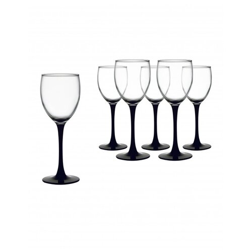 Набор фужеров (бокалов) для вина домино 6шт 250мл (H8169)