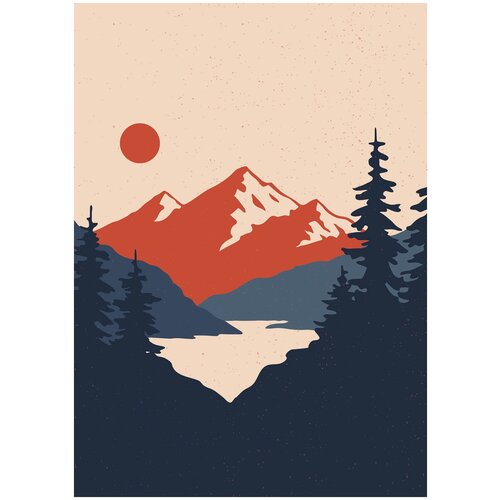 Постер / Плакат / Картина Красные горы 60х90 см в подарочном тубусе