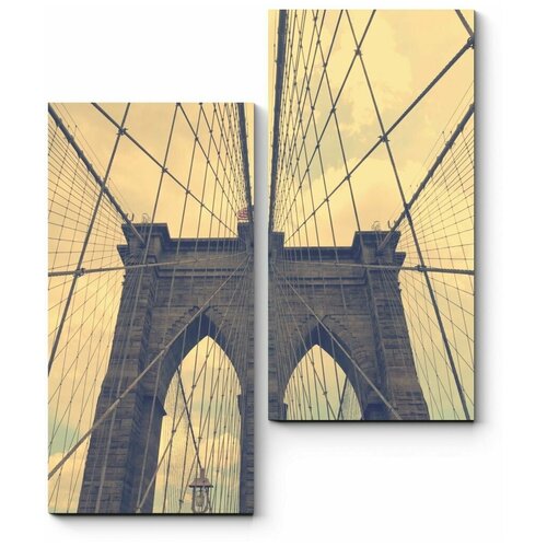 Модульная картина Винтажный Бруклинский мост60x75