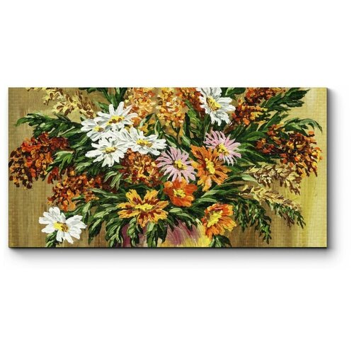 Модульная картина Букет из полевых цветов 130x65