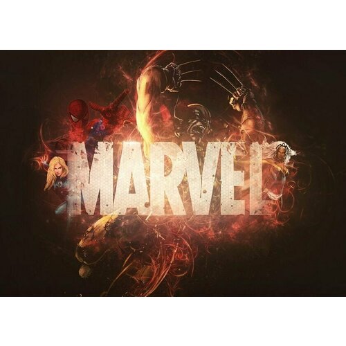 Плакат, постер на бумаге Вселенная Marvel (Марвел). Размер 60 х 84 см