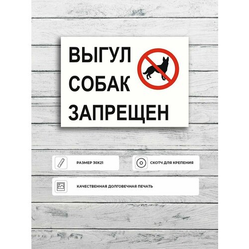 Табличка "Выгул собак запрещен" А5 (20х15см)