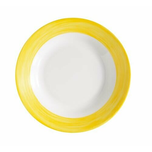 Набор тарелок диаметр 225 мм глубокая желтый край Браш
