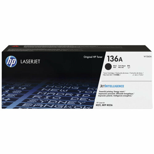 Картридж HP LaserJet 136A W1360A черный, лазерный для LaserJet M211?/M236