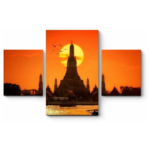 Модульная картина Алый закат в Бангкоке 110x72