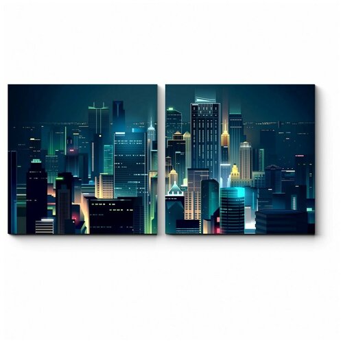 Модульная картина Ночной город120x60