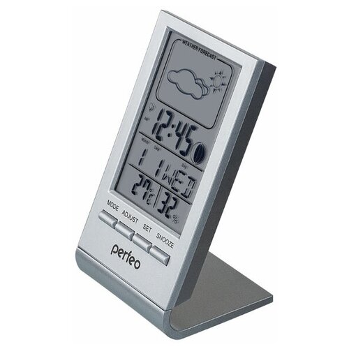 Perfeo Часы-метеостанция Perfeo "Angle", серебряный, (PF-S2092) время, температура, влажность, дата