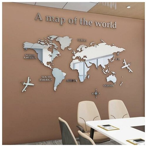 Декор настенный "Карта мира", 100 х 180 см