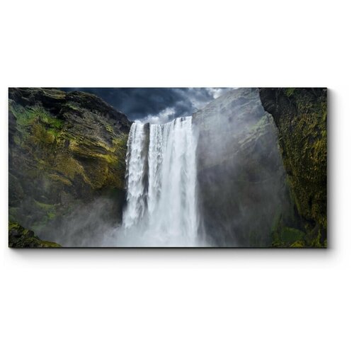 Модульная картина Захватывающий дух вид на горный водопад90x45
