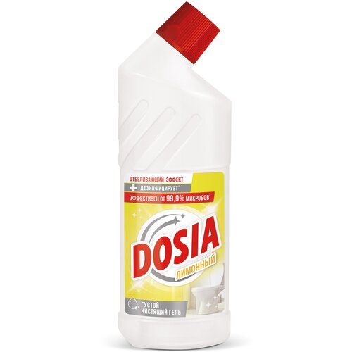 Универсальное чистящее средство, гель для унитаза с дезинфицирующим и отбеливающим эффектом  Dosia  Лимонный, 750 мл
