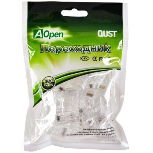 Коннектор RJ-45 (8P8C) CAT 5Е ( упаковка 20 шт.) Aopen/Qust