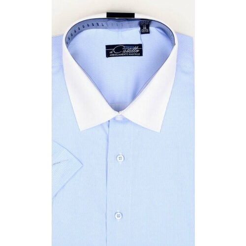 Рубашка Maestro, размер 46RU/S/170-178/39 ворот, голубой