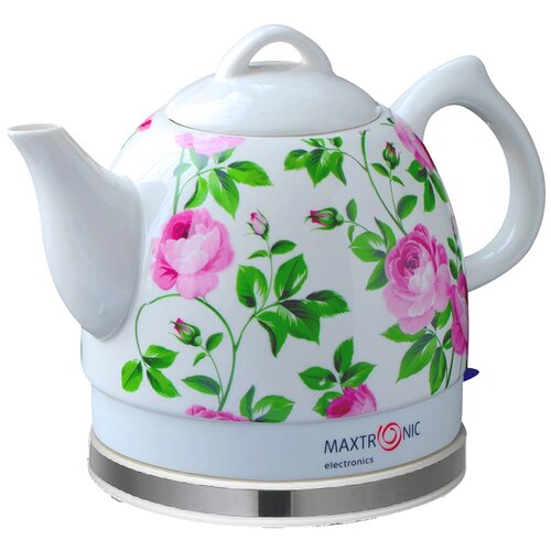 Чайник Maxtronic MAX-YD-181, розовая роза с листьями