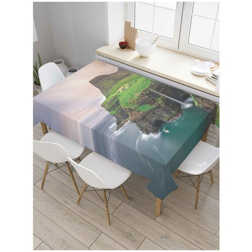 Скатерть прямоугольная JoyArty на кухонный стол "Край света" из оксфорда, 180x145 см