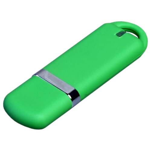 Классическая флешка soft-touch с закругленными краями (16 Гб / GB USB 3.0 Зеленый/Green 005 Flash drive Memo)