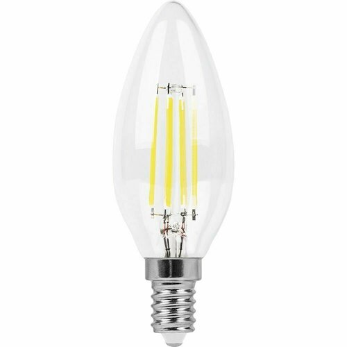 Лампа светодиодная филаментная Feron E14 11W 2700K Свеча Прозрачная LB-713 10 штук В комплекте