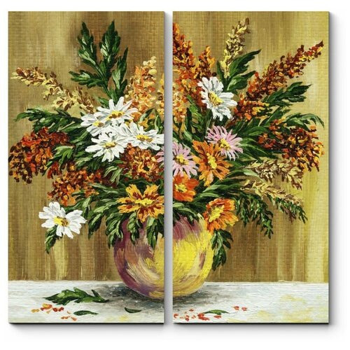 Модульная картина Букет из полевых цветов 130x130