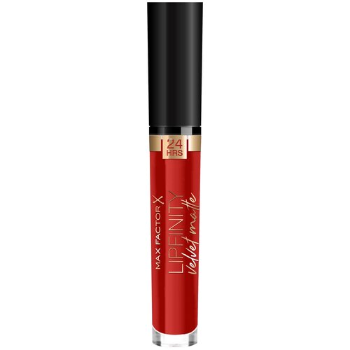 Max Factor жидкая помада для губ Lipfinity Velvet Matte матовая, оттенок 025 red luxury