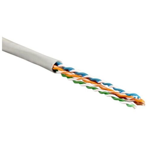 Кабель витая пара Cat.5e 4 пары без экрана Hyperline UUTP4-C5E-S24-IN-PVC-GY (1м), 1 м