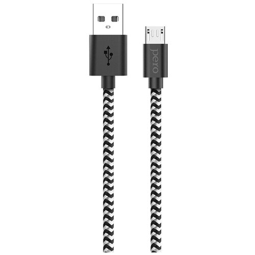 Дата-кабель PERO DC-04 micro-USB, 2А, 2м, Silver-black