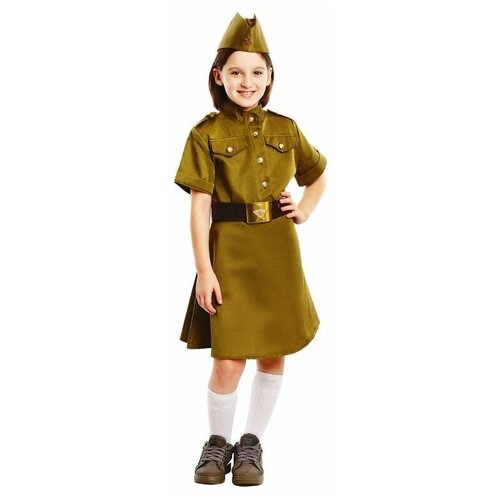 Детская военная форма для девочки ВОВ лайт-люкс, на рост 140-152 см, 8-10 лет, Бока 2829-бока